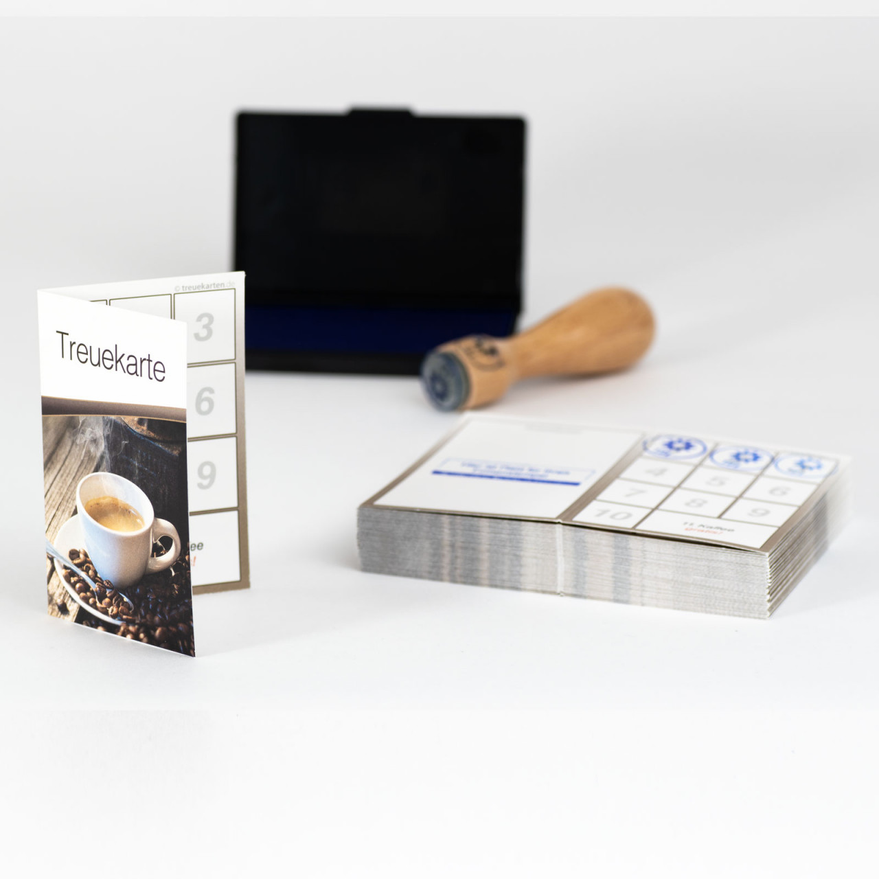 Treuekarte Bonuskarte "Kaffee" | Klappkarte, offen: 110x85 mm