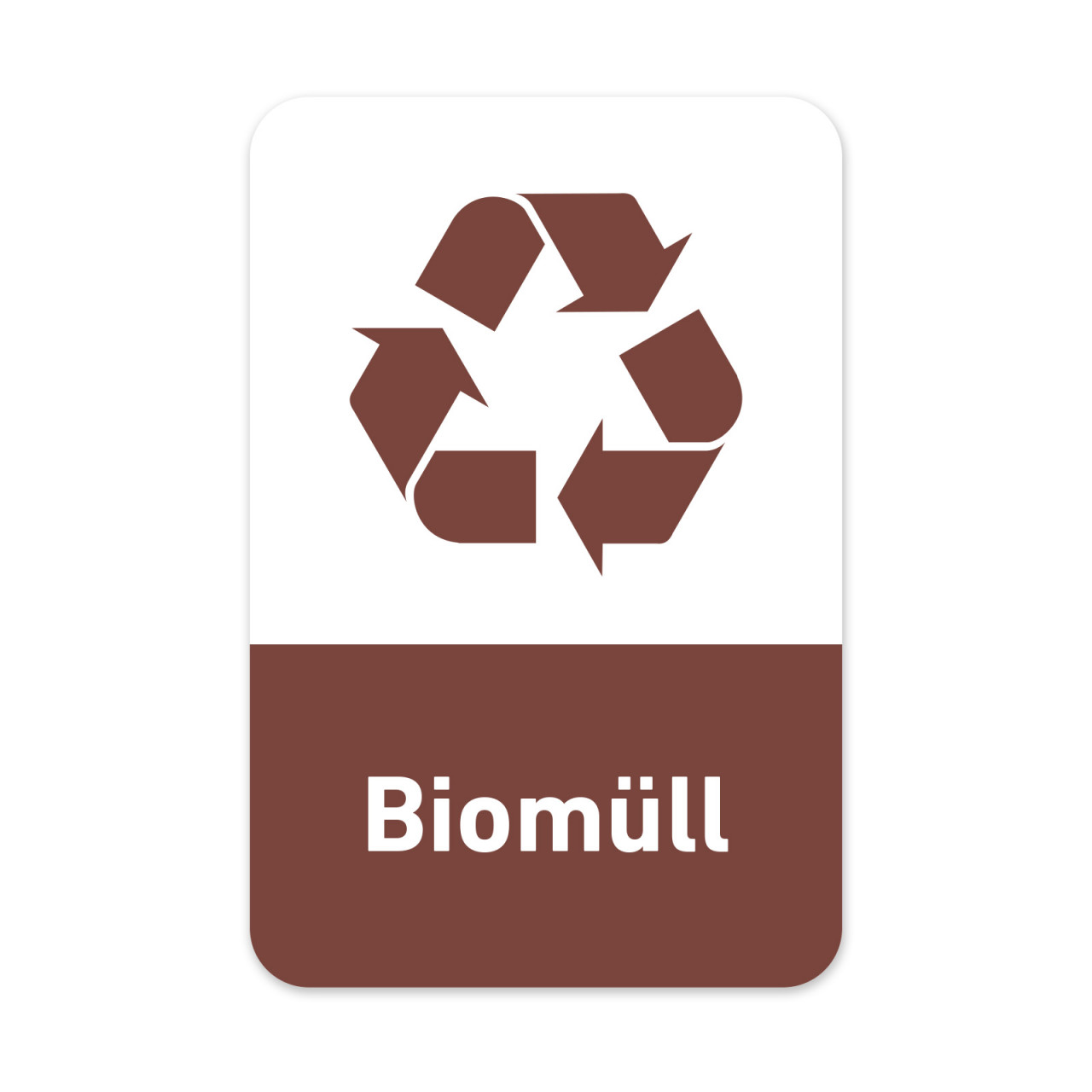 Recyclingaufkleber "Biomüll" | 1 Aufkleber, Mülltonnen