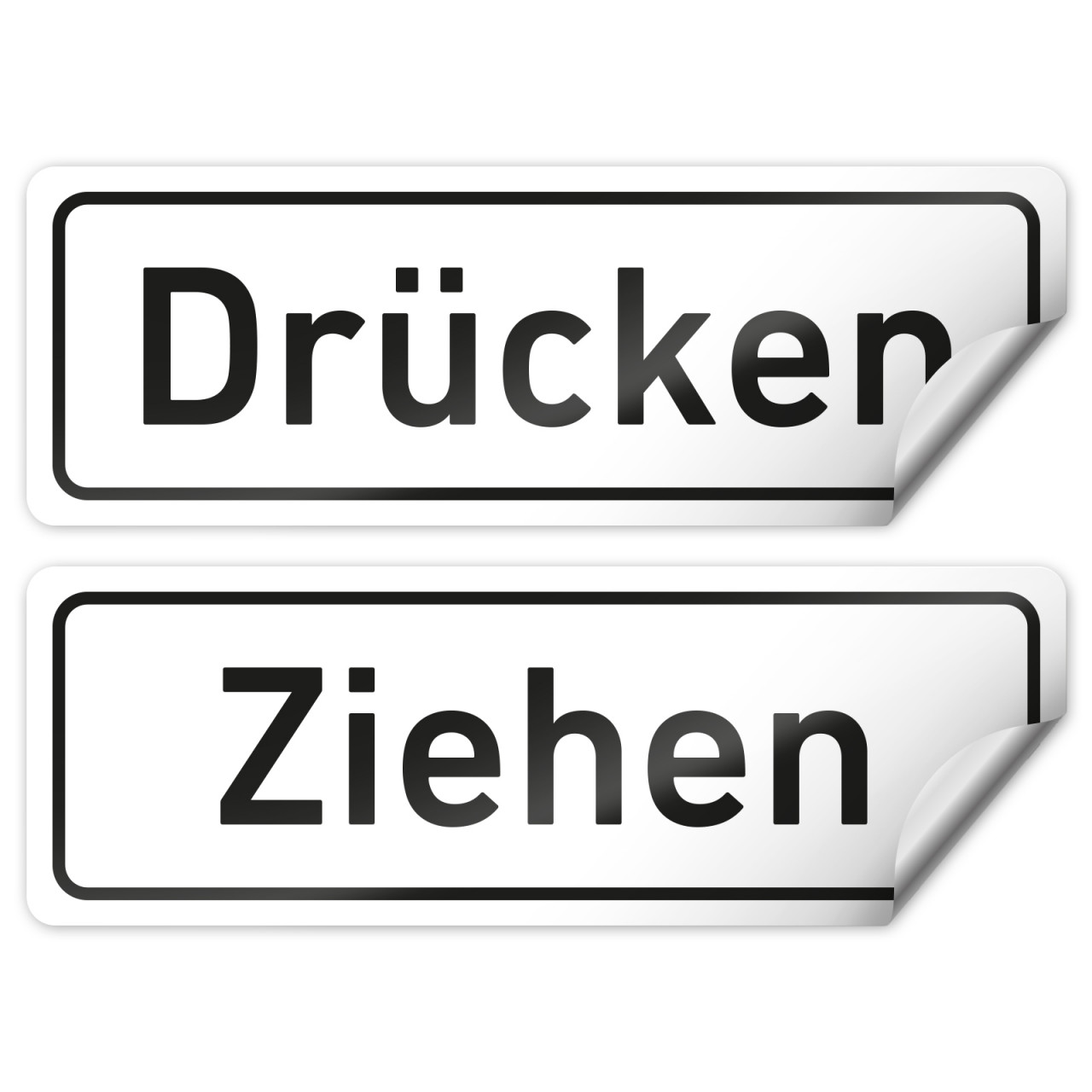 Tür Aufkleber "Drücken/Ziehen" | Kennzeichen, Gastronomie, Café