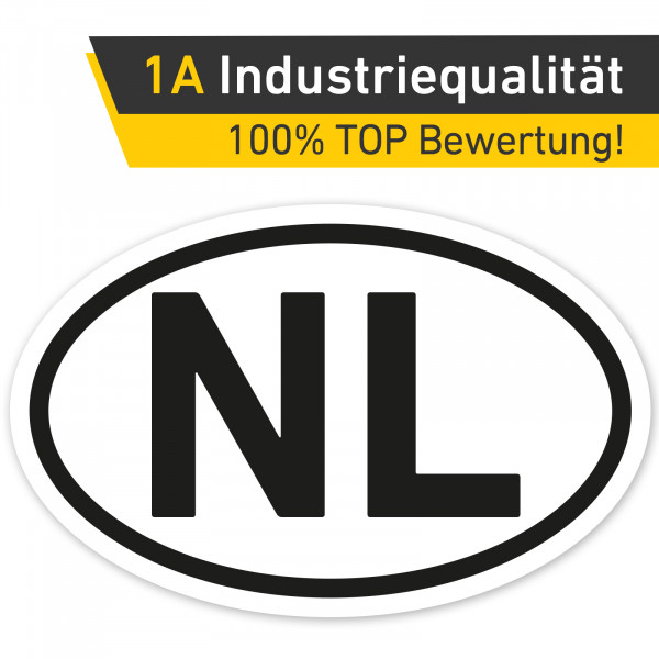 Länderkennzeichen "NL" | Aufkleber, Niederlande, PKW