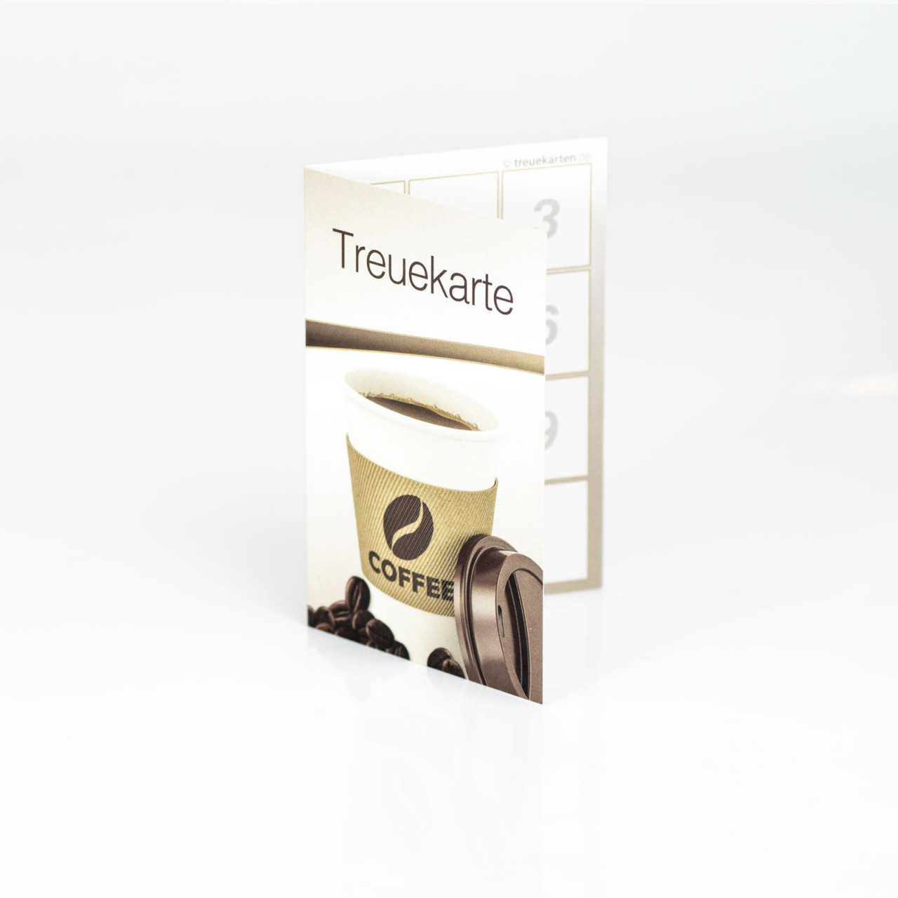 Treuekarte Bonuskarte "Kaffee to go" | Klappkarte, offen: 110x85 mm